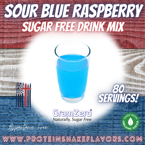 SOUR BLUE RASPBERRY 💙 Sugar Free Powdered Drink Mix 0 Calorie – Protein ...